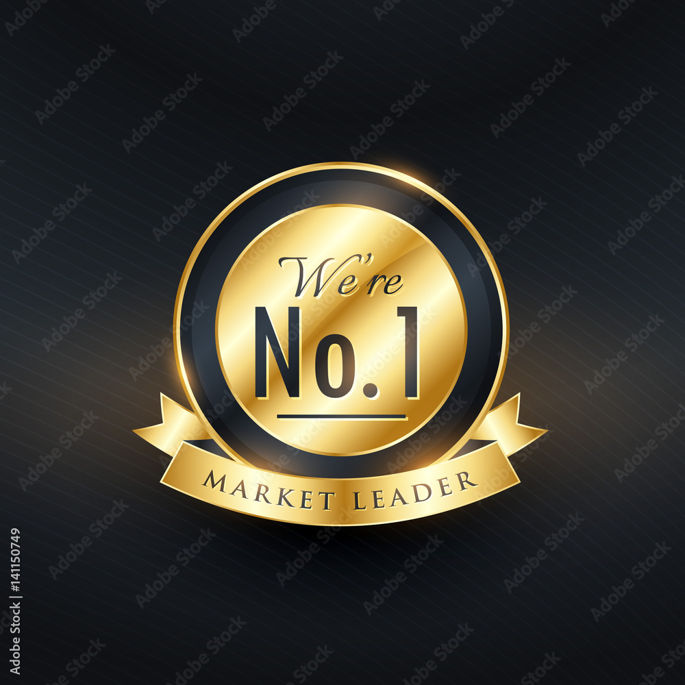 No. 1 market leader golden label and badge design Stock Vector | Adobe ...