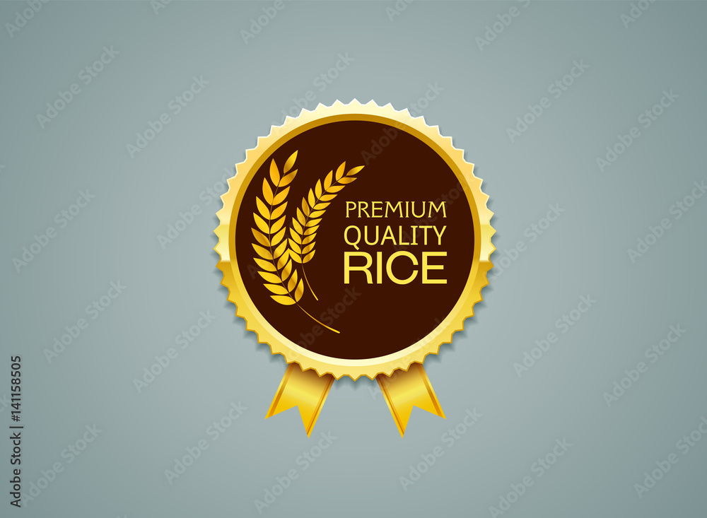 Rice. Vector illustration.label Stock Vector | Adobe Stock