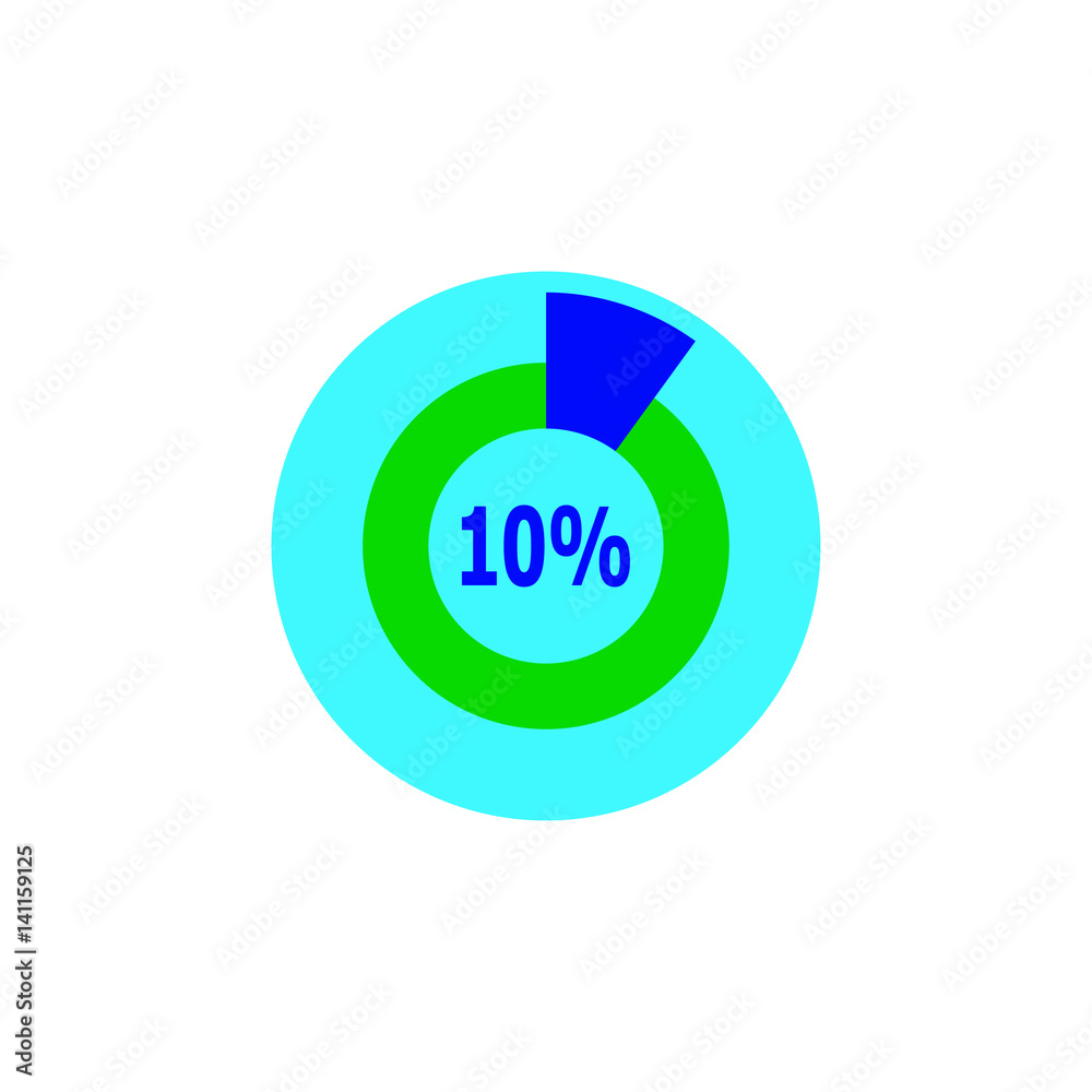 Chart 10 percent, pie graph. Vector illustration Stock Vector | Adobe Stock
