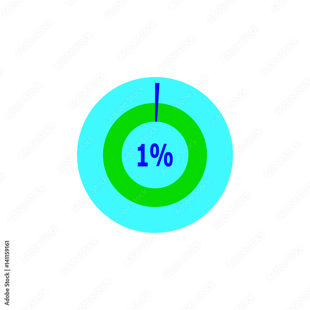 Chart 1 percent, pie graph. Vector illustration Stock Vector | Adobe Stock