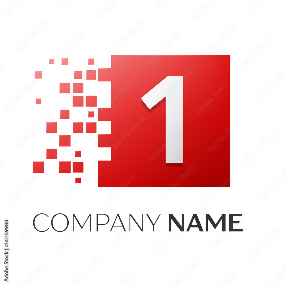 Number one vector logo symbol in the colorful square on white ...