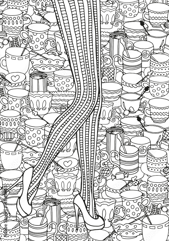 Pattern for coloring book. A4 size. Stock Vector | Adobe Stock