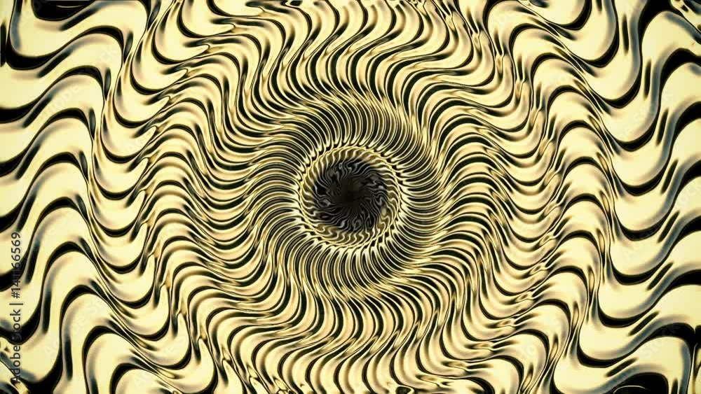 Hypnotic Gold Waves. Trippy Hypnotic Circular loop, for Yoga and ...