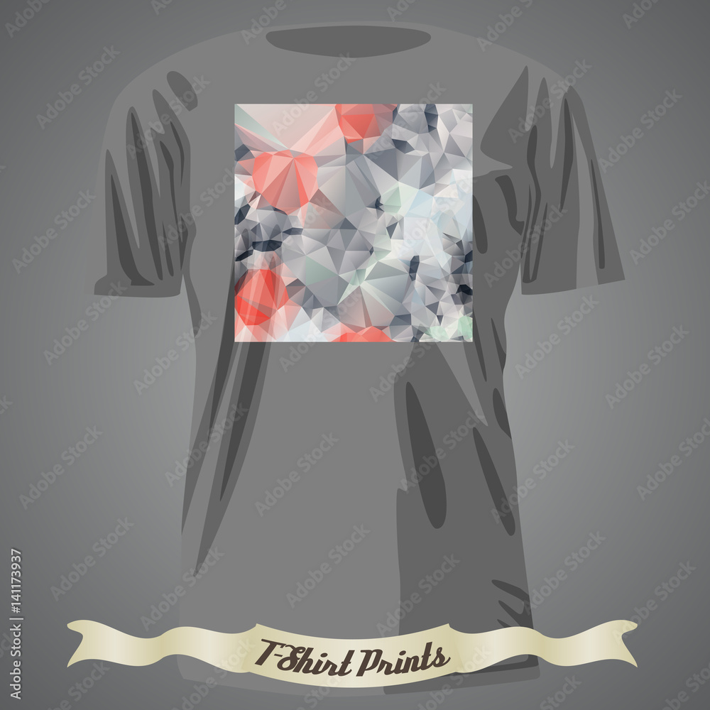 T-shirt design with colorful square shape with abstract art Stock ...
