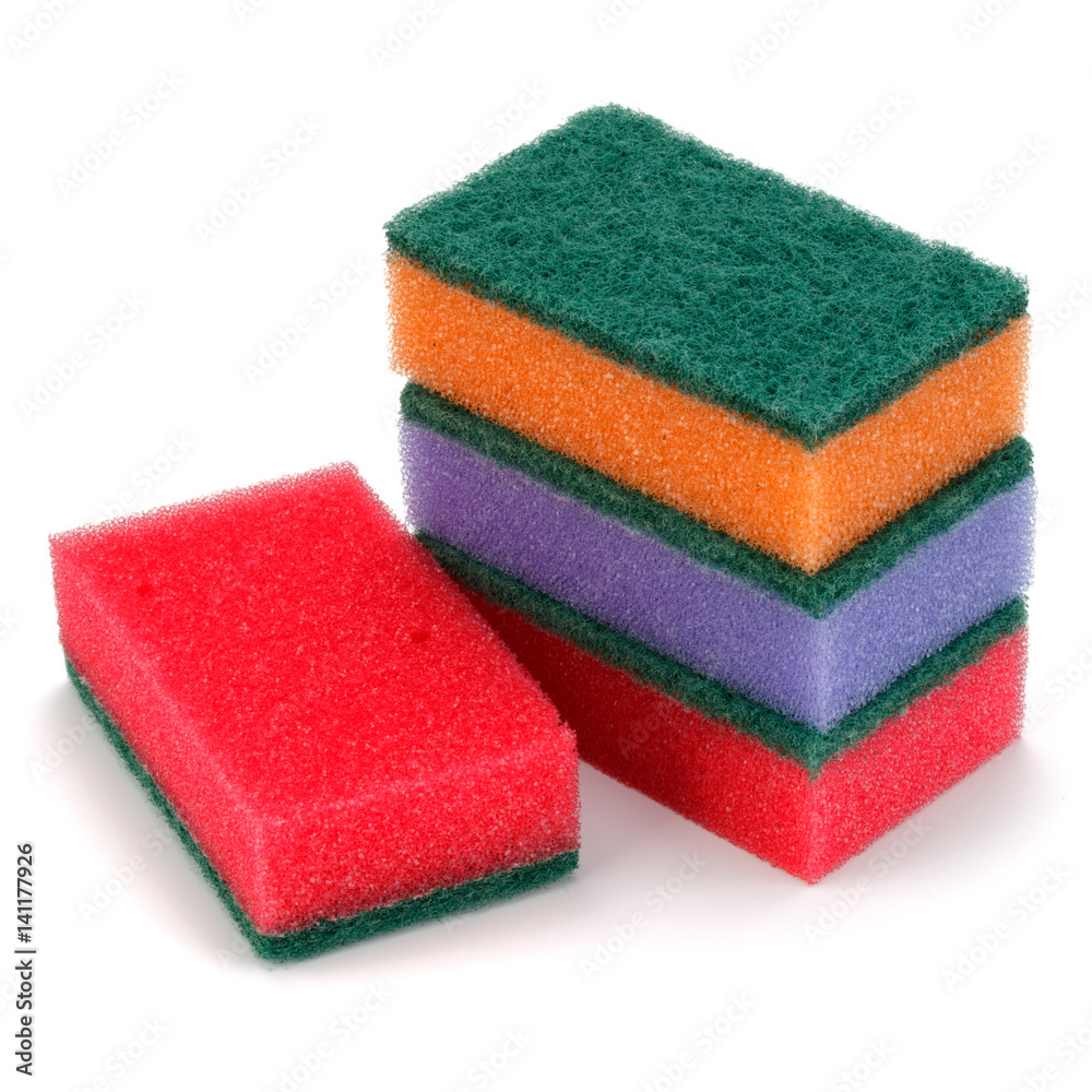Stacked sponges isolated on white background cutout Stock Photo | Adobe ...