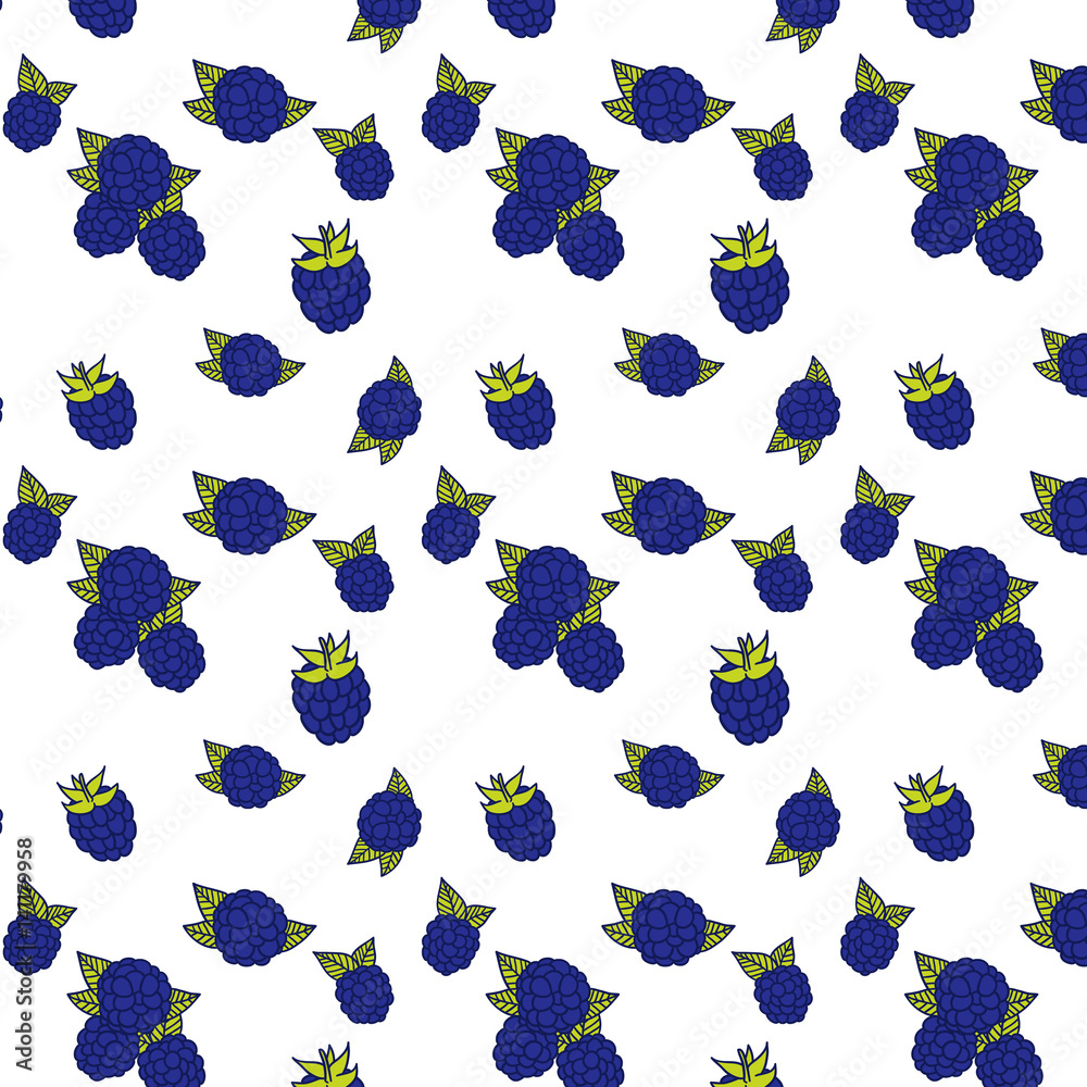 Bramble. Seamless pattern. Vector color texture with forest berries ...