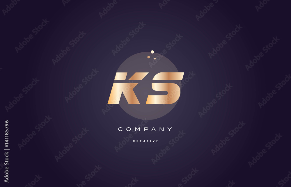 ks k s gold metal purple alphabet letter logo icon template Stock ...