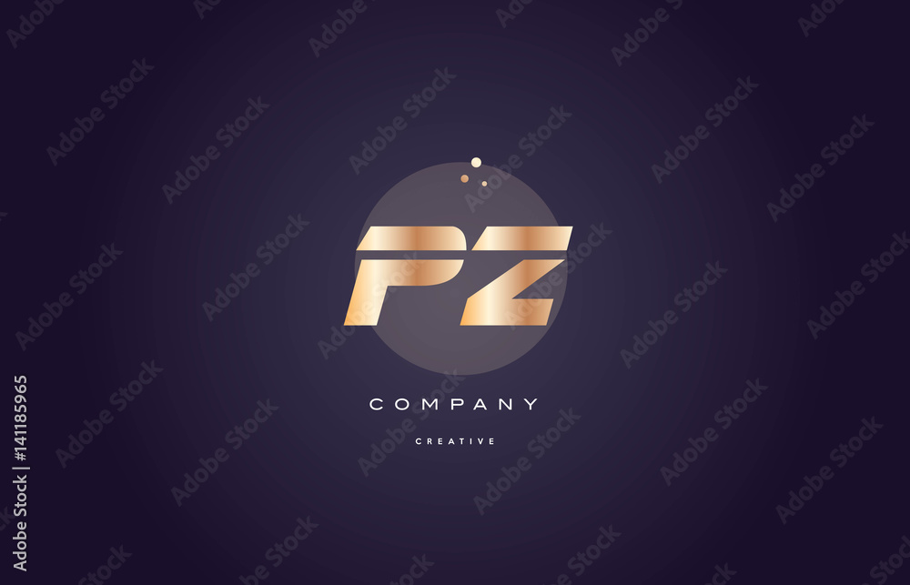 pz p z gold metal purple alphabet letter logo icon template Stock ...
