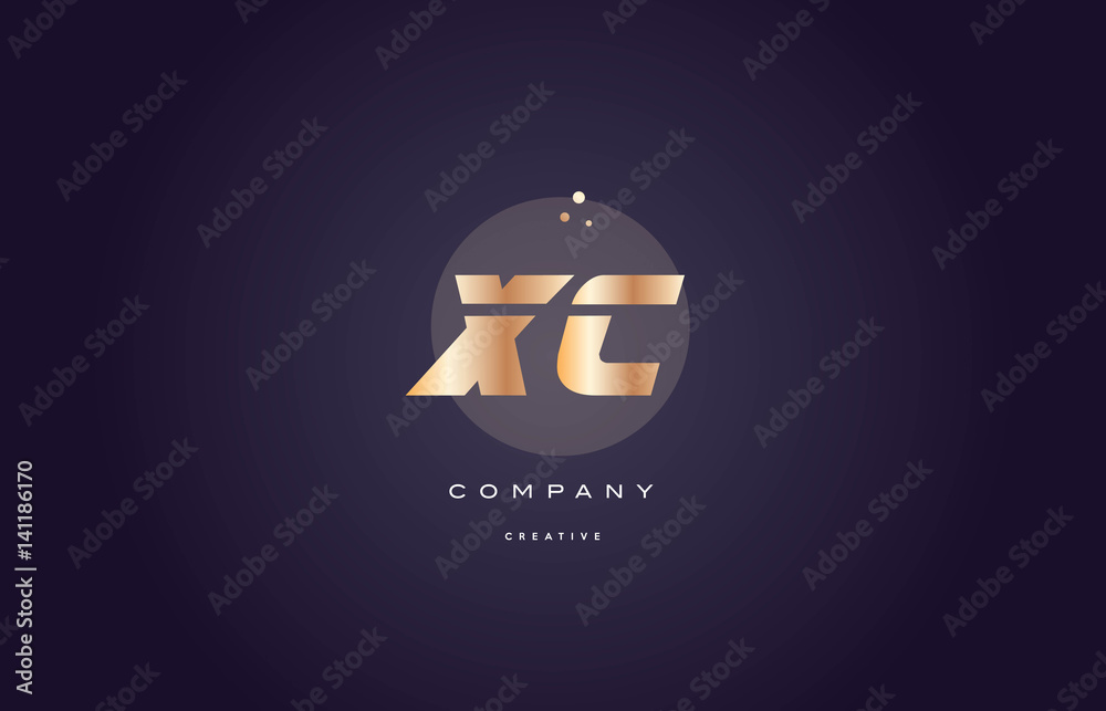 xc x c gold metal purple alphabet letter logo icon template Stock ...