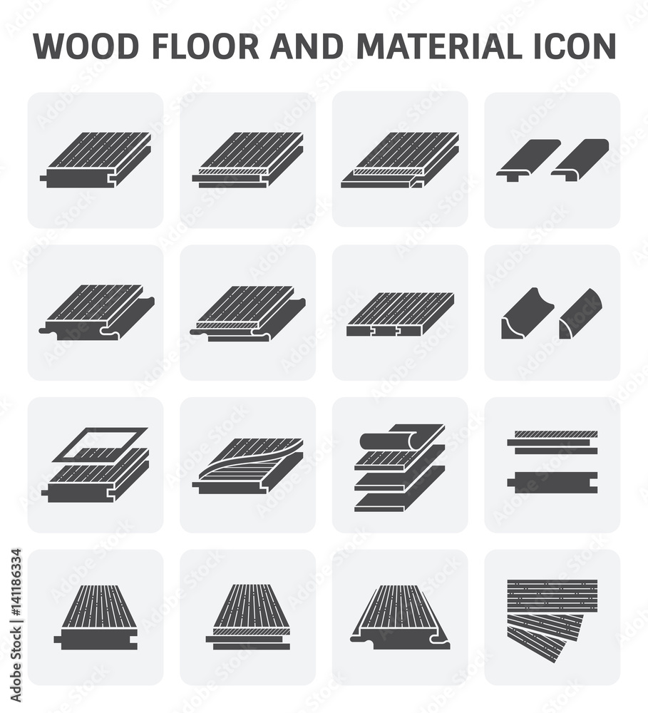 Wood floor and material vector icon set design. Stock Vector | Adobe Stock