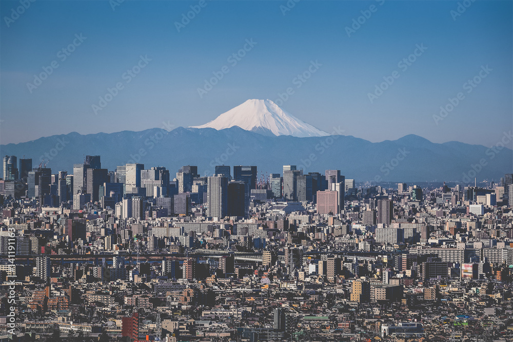 Tokyo city view , Tokyo downtown building and Tokyo tower landmark with ...