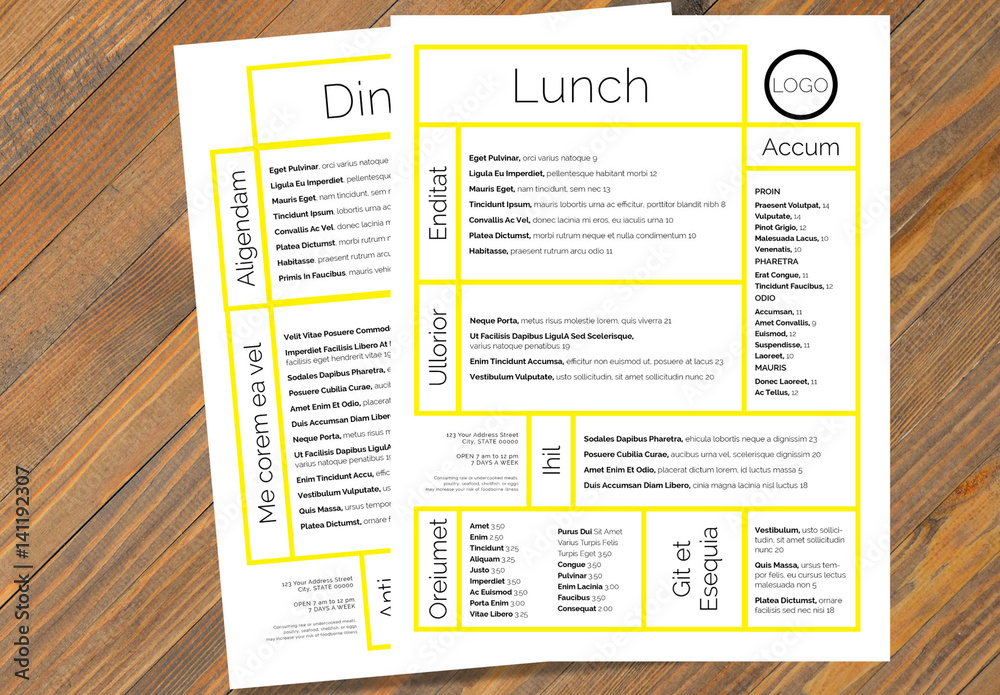 Trendy Menu Layout Stock Template | Adobe Stock