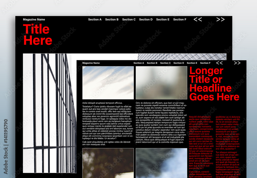 Dark Digital Magazine Layout Stock Template | Adobe Stock