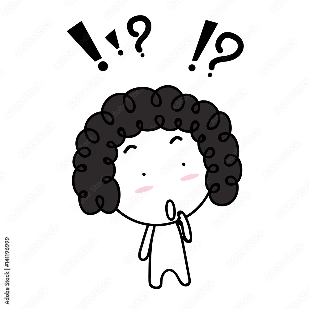 Cartoon Character having doubts Stock Vector | Adobe Stock
