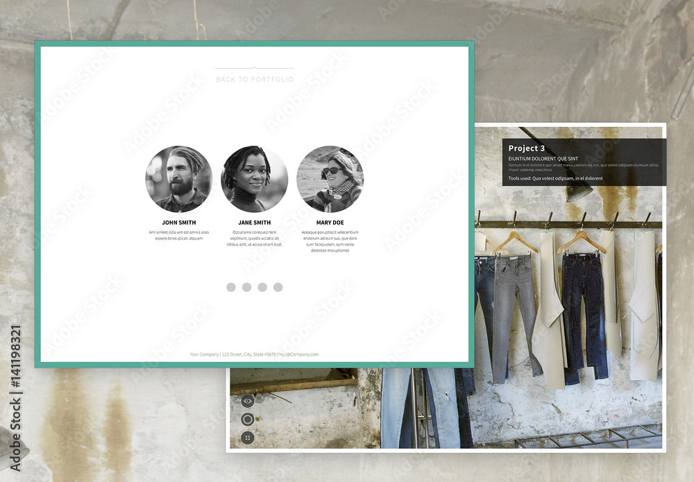 Interactive Mosaic Portfolio Layout Stock Template | Adobe Stock