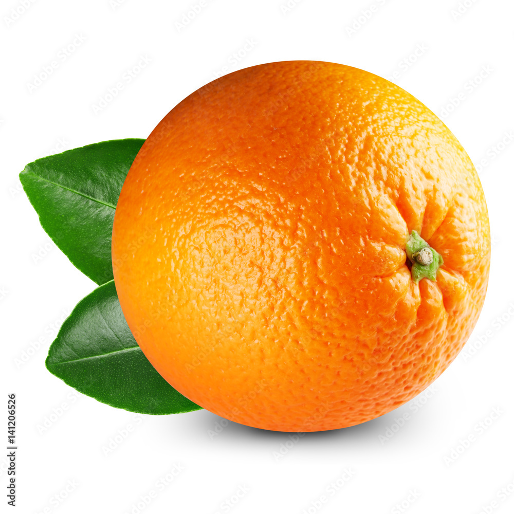 Ripe orange isolated Stock Photo | Adobe Stock