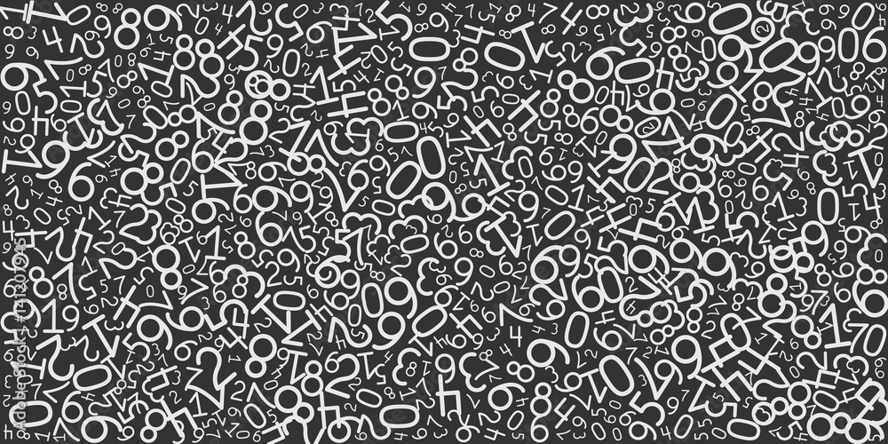 Abstract background from many random numbers. Mathematics backdrop for ...