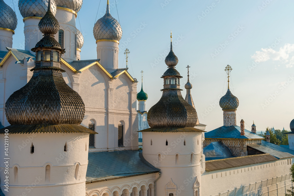 Summer view of the domes of the assumption Cathedral of the medieval ...