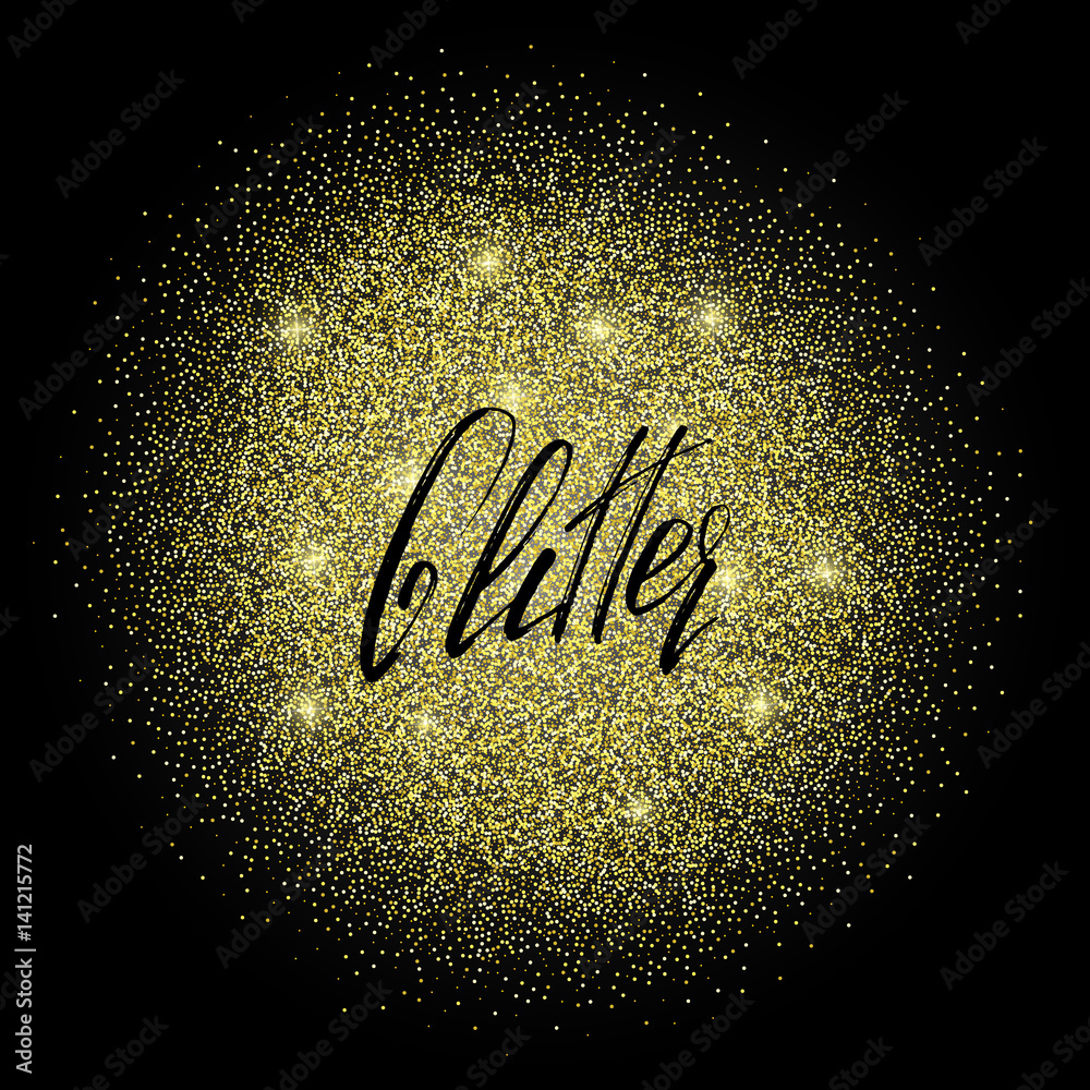 Gold glitter background. Shiny golden particles. Glitter gold vector ...