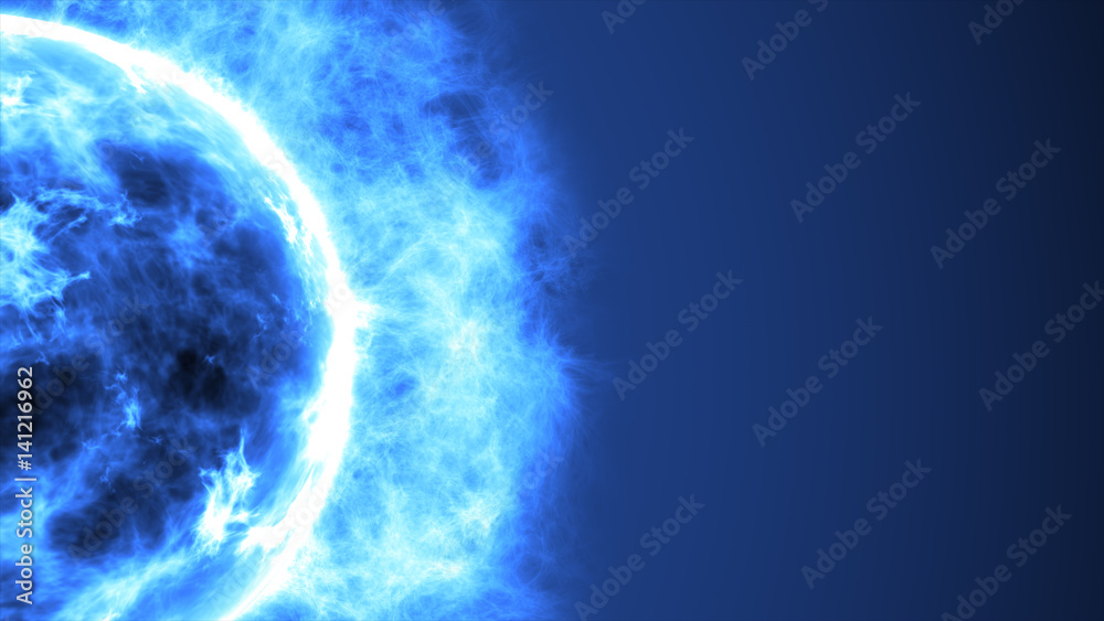 Futuristic abstract blue sun in space with flares. Great futuristic background Stock ...
