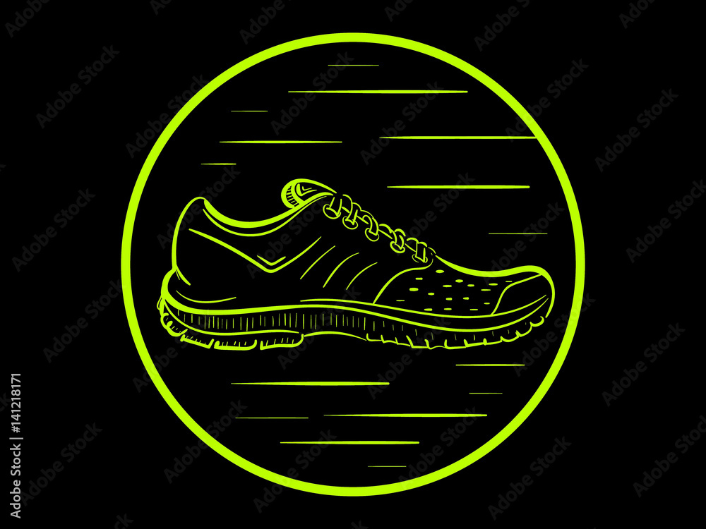 Sneaker in a circle Stock Vector | Adobe Stock