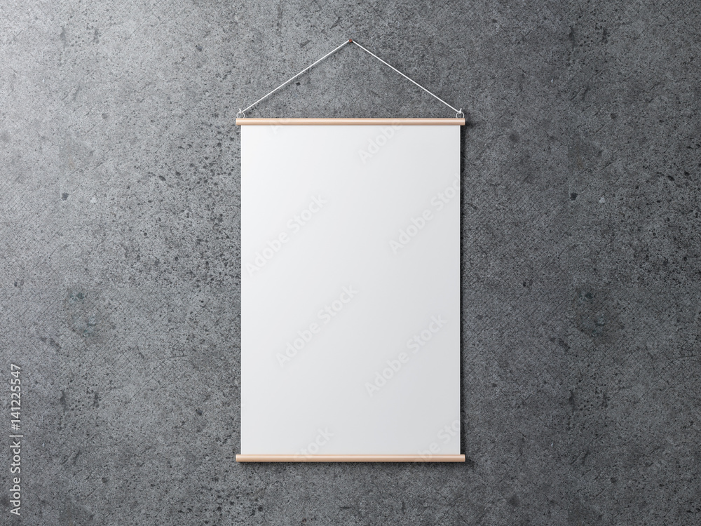 Vertical Roll up Poster Mockup, Pull down chart, Presentation board on ...