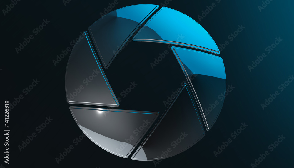 Camera iris sign. Photography lens symbol, 3d rendering Stock ...
