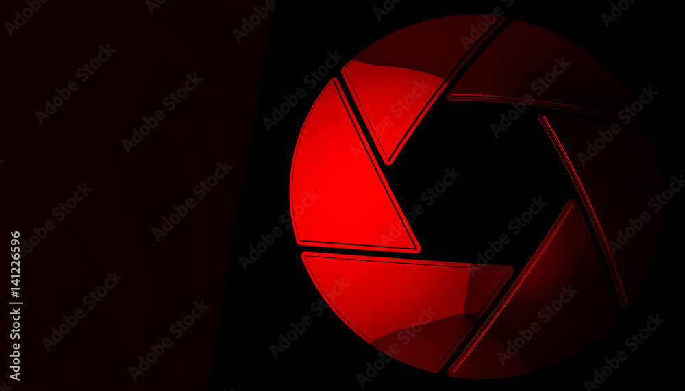 Camera iris sign. Photography lens symbol, 3d rendering Stock ...