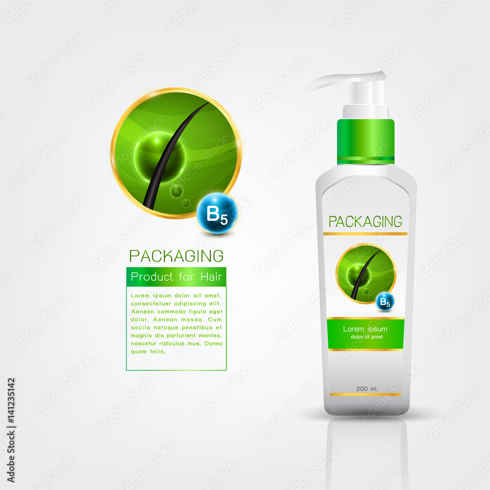 Shampoo bottle body care product with label design on shampoo bottle ...