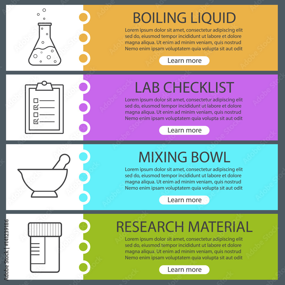 Science laboratory banner templates set Stock Vector | Adobe Stock