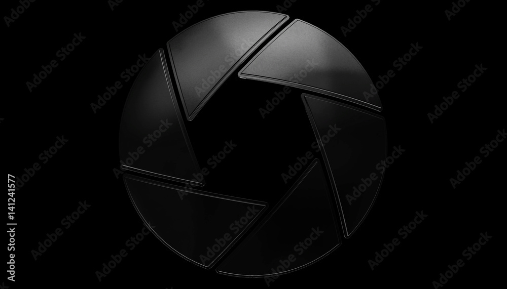 Camera iris sign. Photography lens symbol, 3d rendering Stock ...