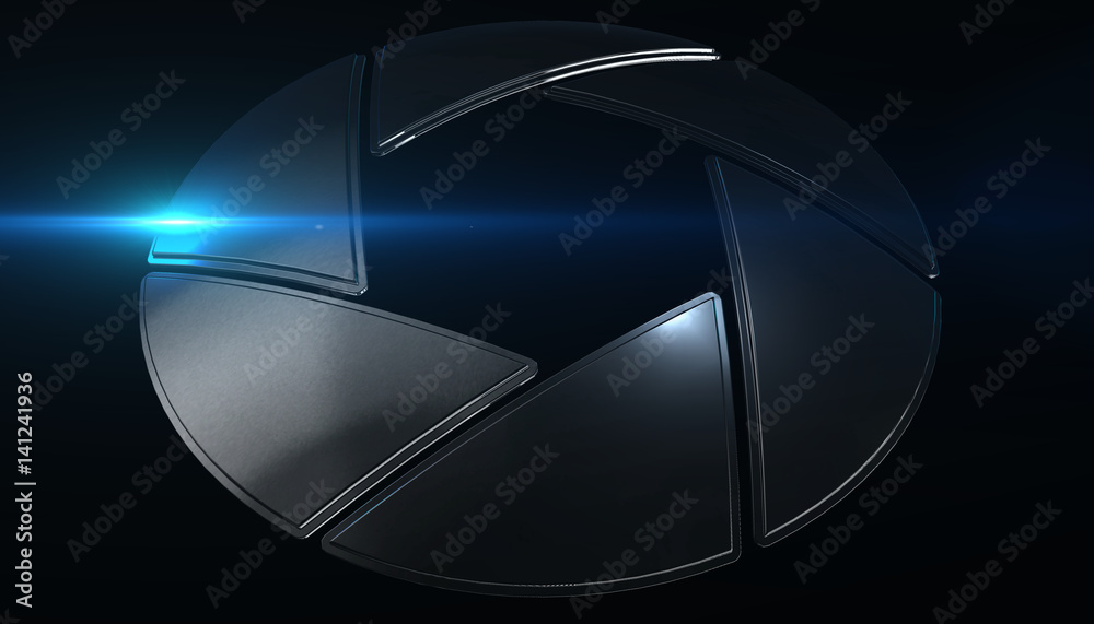 Camera iris sign. Photography lens symbol, 3d rendering Stock ...