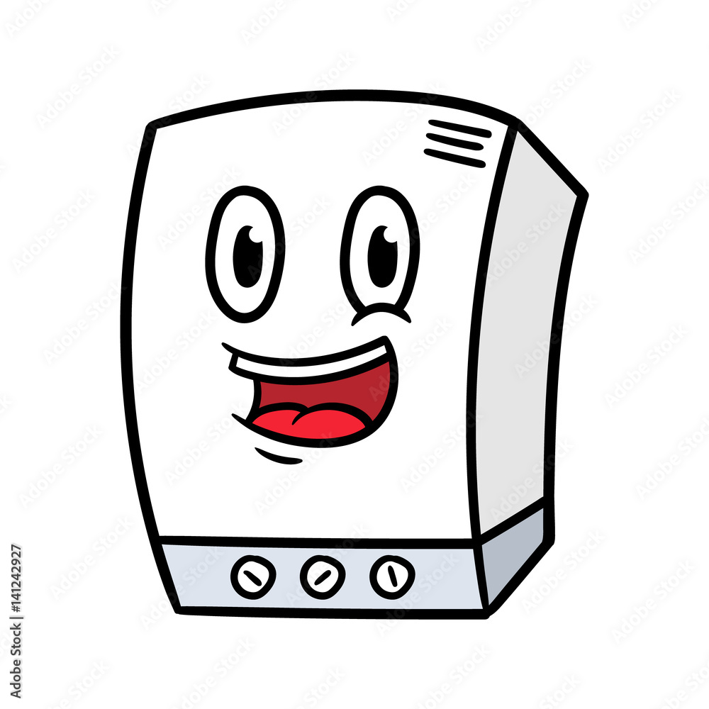 Cartoon Combi Boiler Character Vector Illustration Stock Vector | Adobe ...