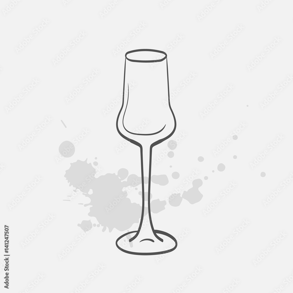 grappa glass vector sketch icon Stock Vector | Adobe Stock