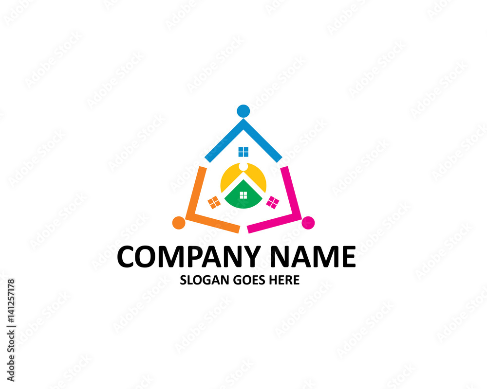 House Community Logo Stock Vector | Adobe Stock
