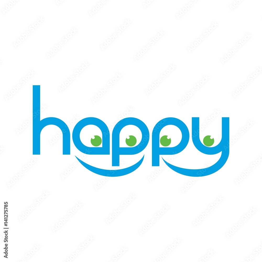 Vetor de happy logo vector. do Stock | Adobe Stock