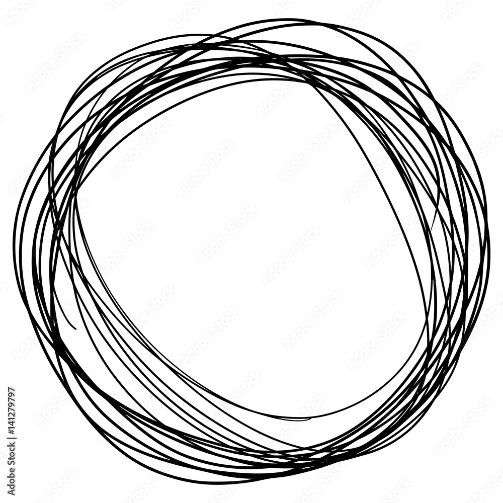 Hand drawn Circle sketch Doodle Frames. Vector illustration Stock ...