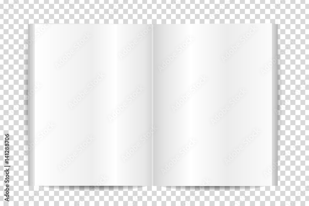Vector realistic isolated blank book for decoration on the transparent ...