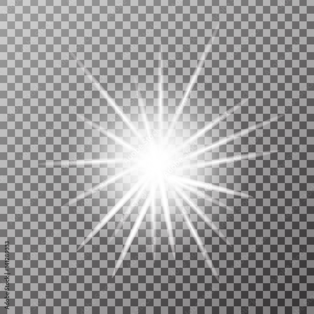 Vector realistic isolated white light effect on the transparent ...