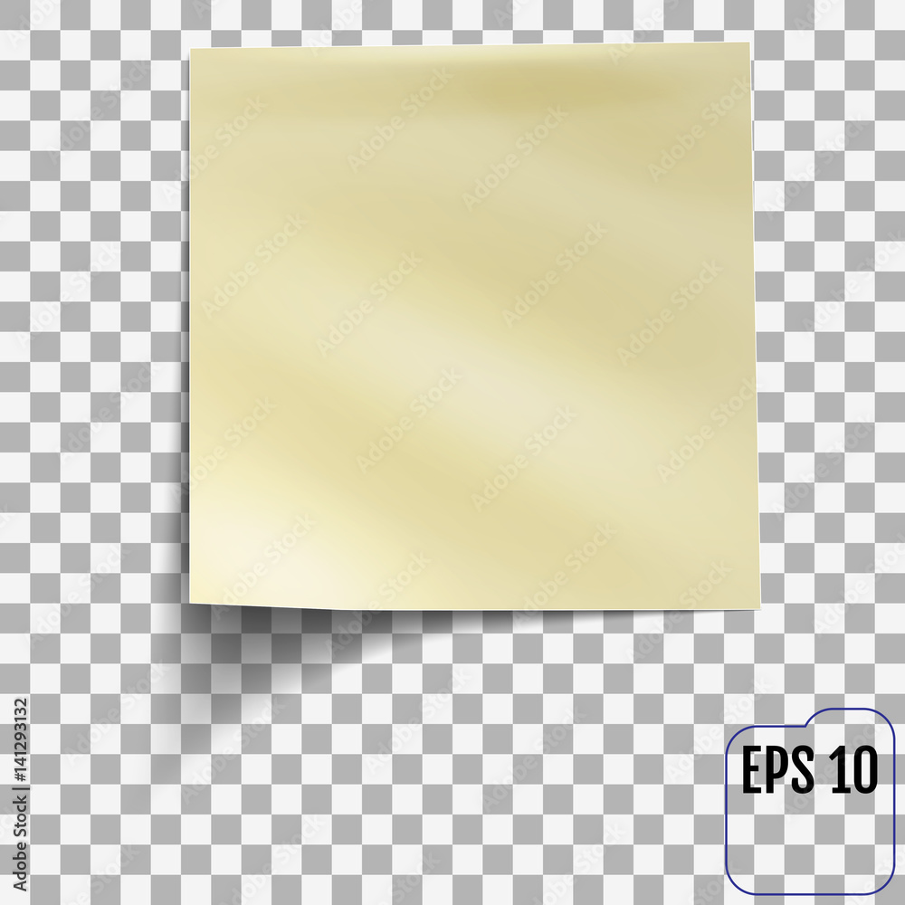 Sticky note isolated on transparent background. Template for your ...