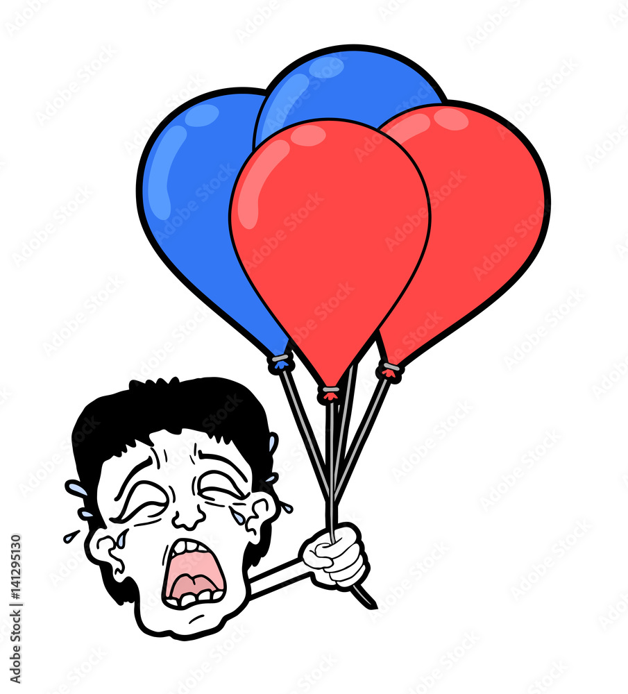 cry face with balloons Stock Vector | Adobe Stock