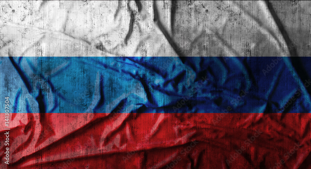 Grunge crumpled russian flag. 3d rendering Stock Illustration | Adobe Stock