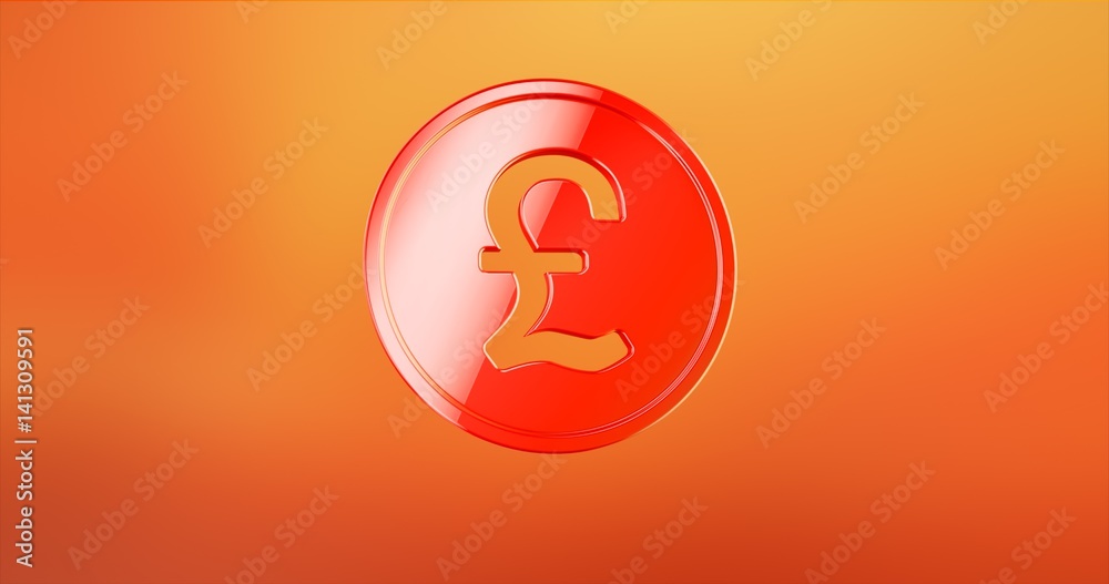 Coin Great Britain Pound Red 3d Icon Stock Illustration | Adobe Stock