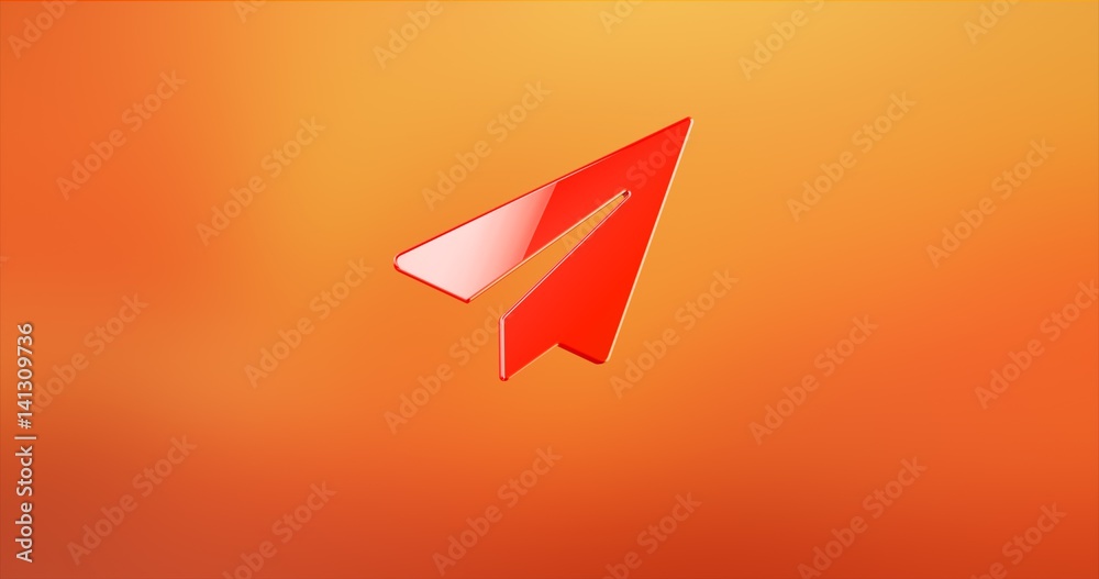 Paper Plane Red 3d Icon Stock Illustration | Adobe Stock