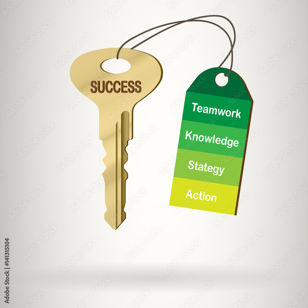 Key business concept infographics template. Key to success. Step to ...