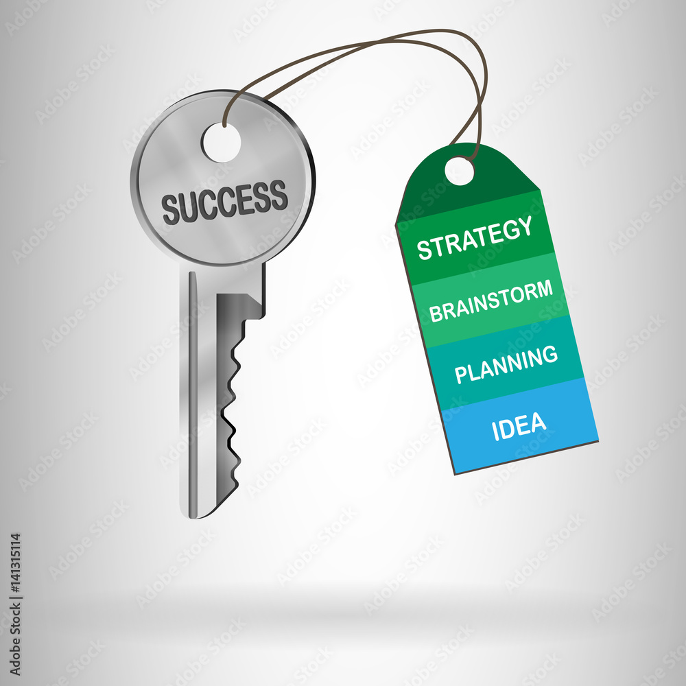 Key business concept infographics template. Key to success. Step to ...