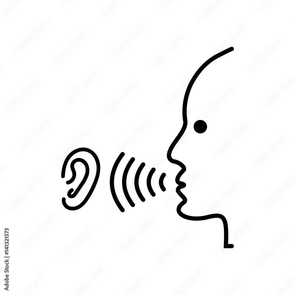 Speak and listen symbol. Stock Vector | Adobe Stock