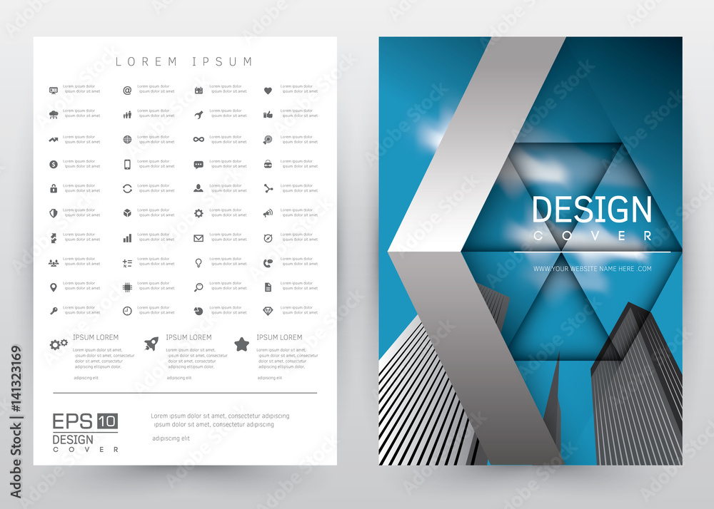 Cover Design Vector template set Brochure, Annual Report, Magazine ...