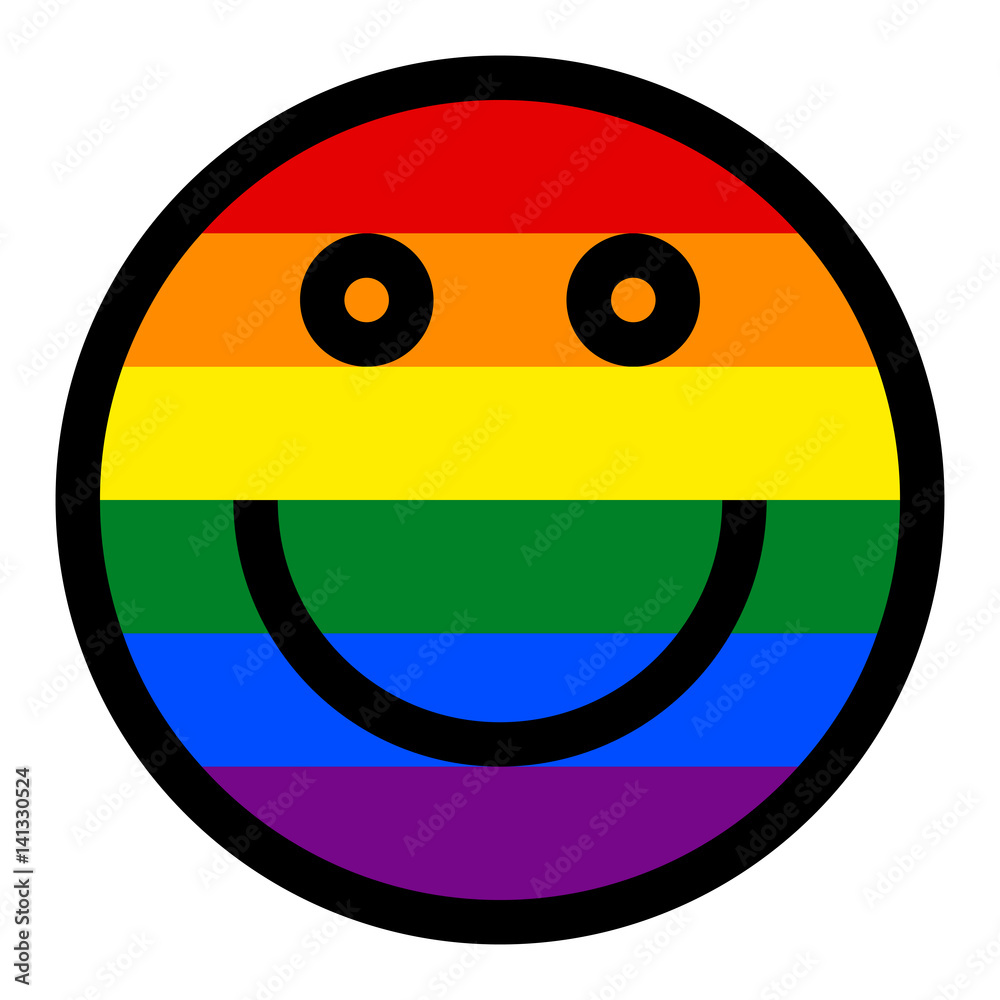 Smiling Face Smiley Icon LGBT Rainbow Flag Stock Vector | Adobe Stock