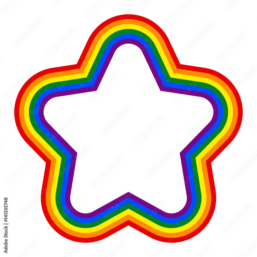 Rainbow Pride Flag LGBT Movement in Star Shape Stock Vector | Adobe Stock